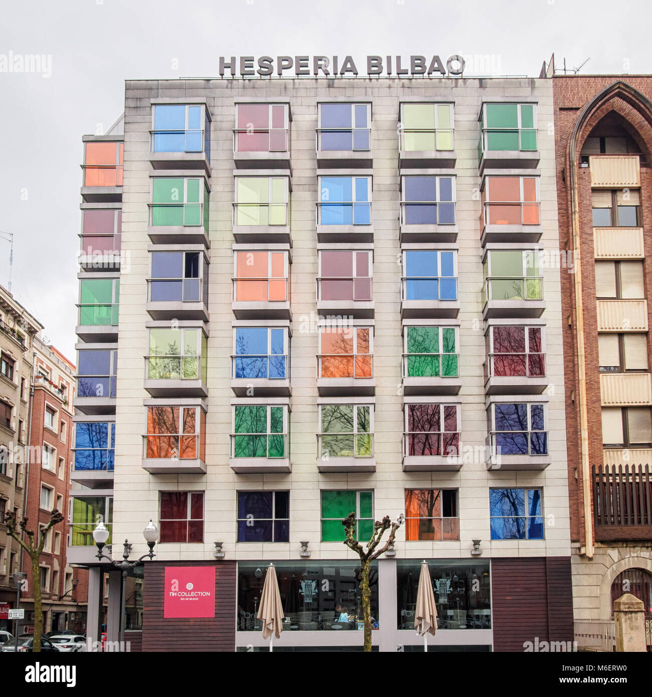 BILBAO, SPAIN-FEBRUARY 11, 2018: Architecture of Hotel NH Collection ...
