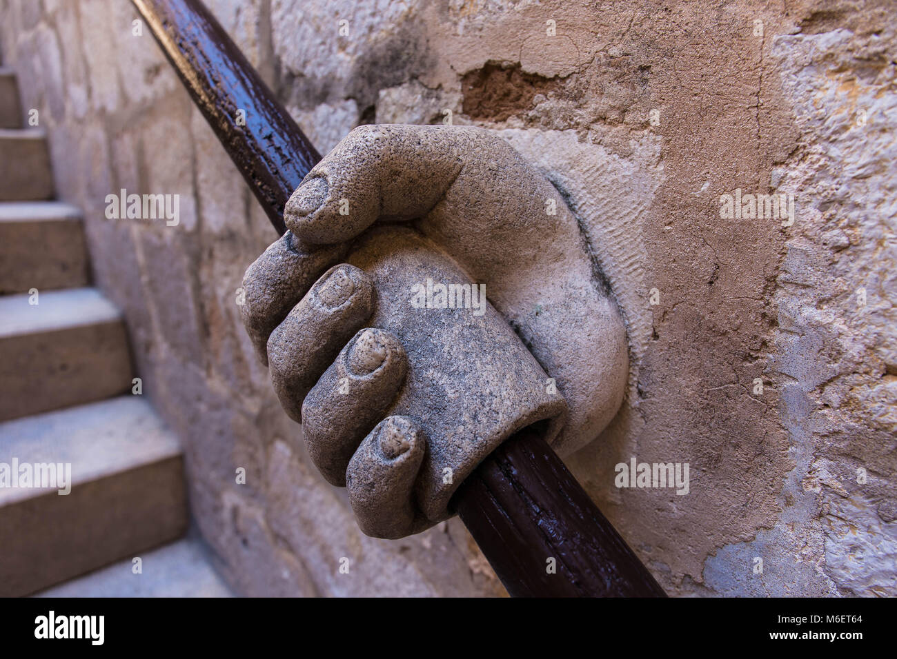 Hand gripping railing hi-res stock photography and images - Alamy