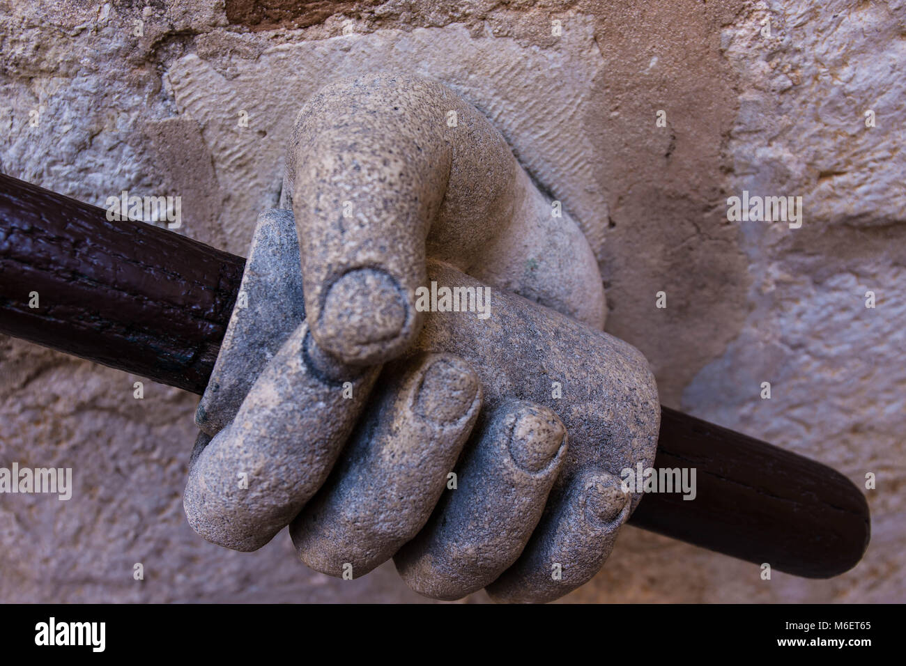 Hand gripping railing hi-res stock photography and images - Alamy