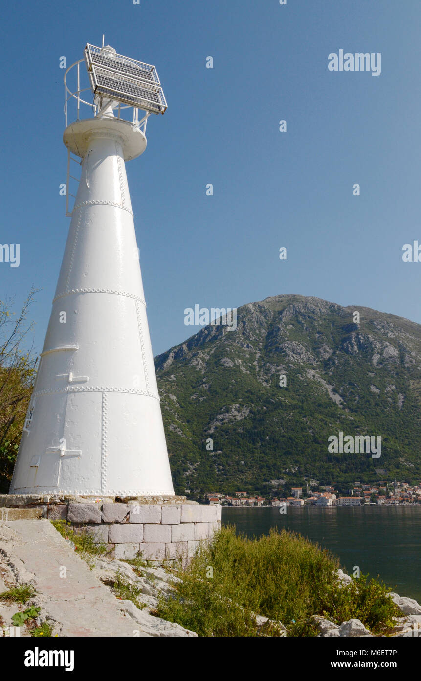 Lighthouse in Boka Kotorska bay, Montenegro Stock Photo - Alamy