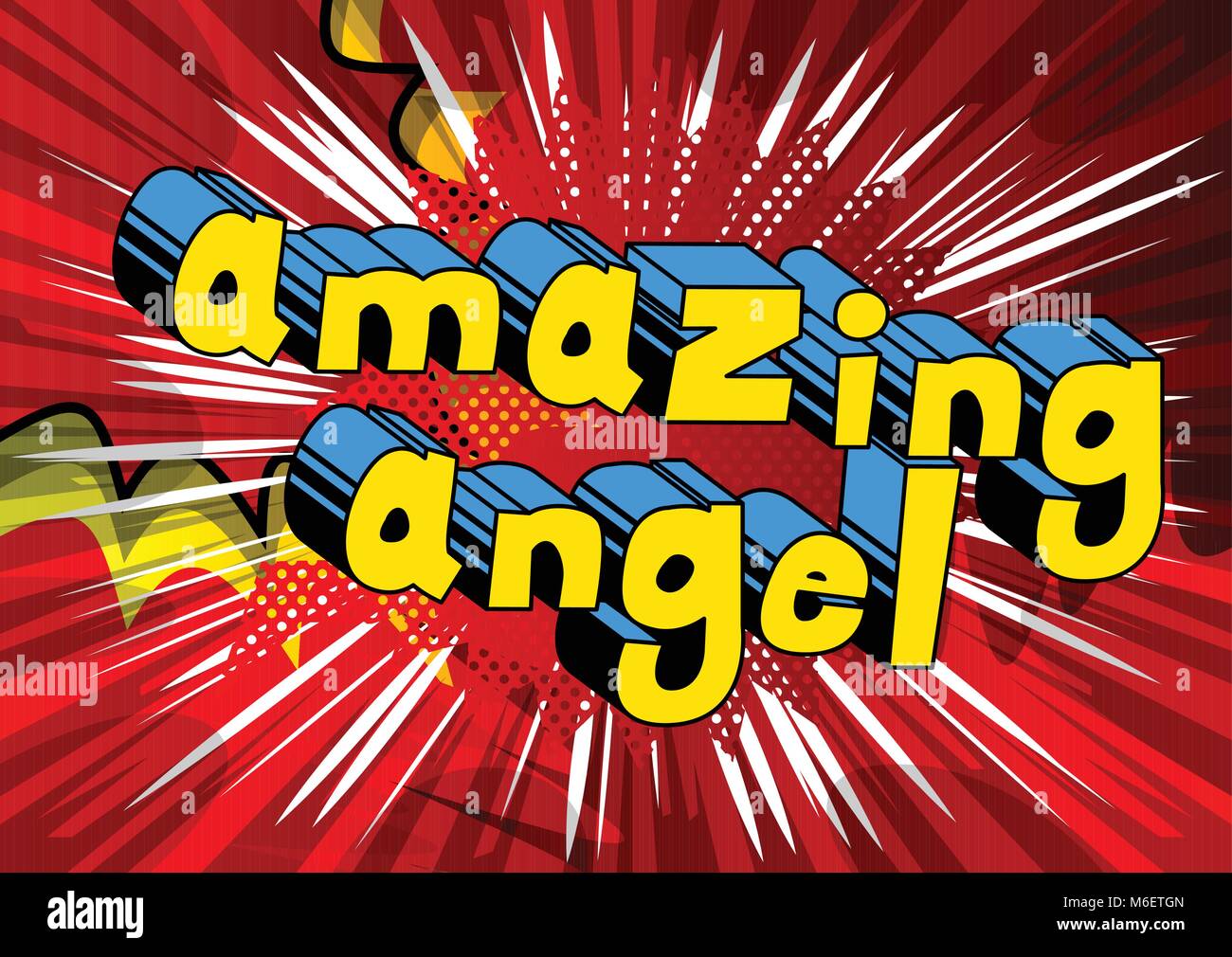 Amazing Angel - Comic book style phrase on abstract background Stock ...
