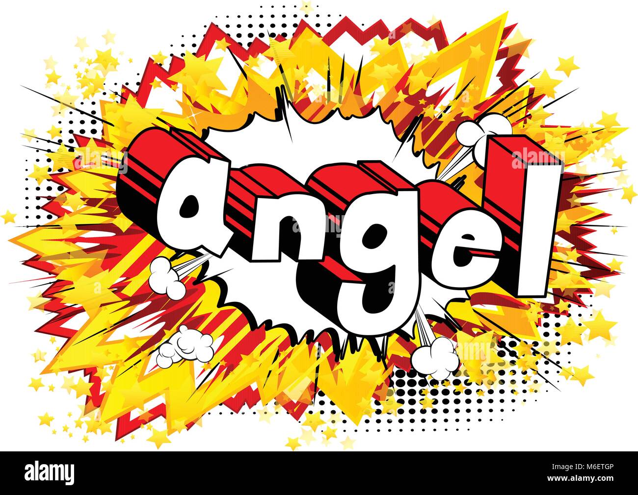 Angel - Comic book style phrase on abstract background Stock Vector ...