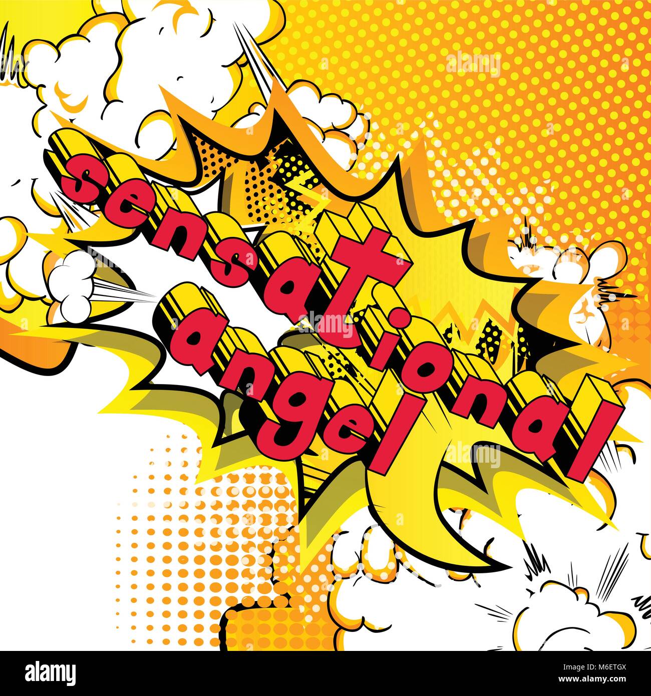 Sensational Angel - Comic book style phrase on abstract background ...