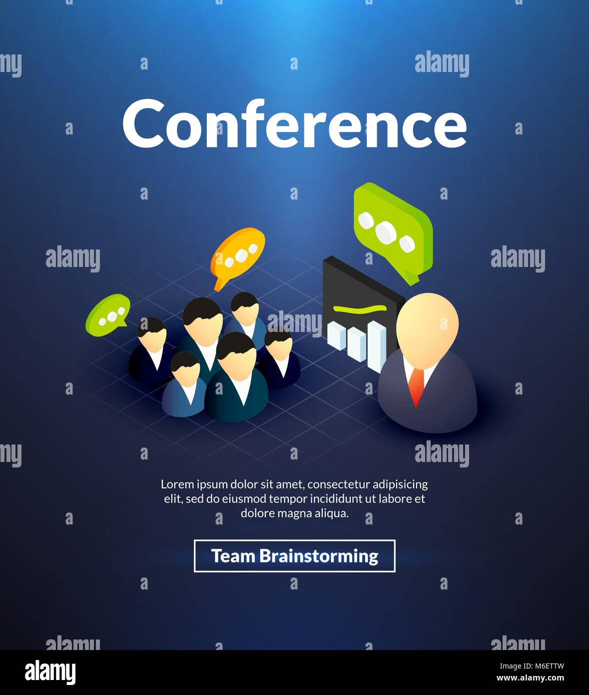 Conference poster of isometric color design Stock Vector Image & Art ...