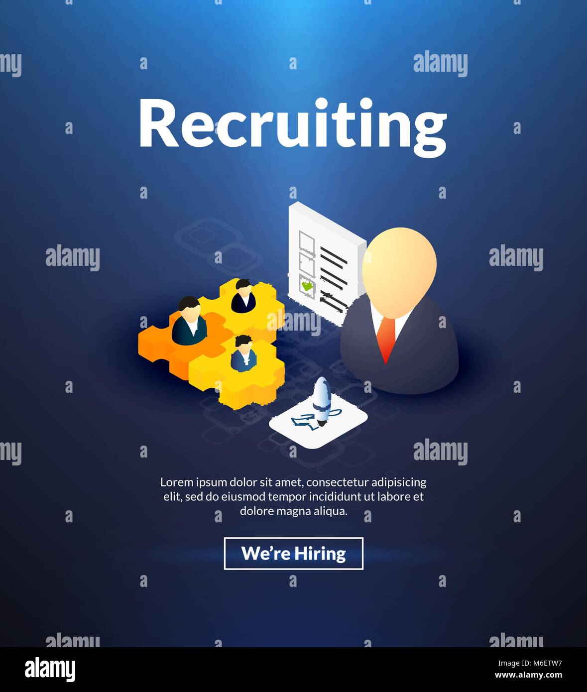Recruiting poster of isometric color design Stock Vector Image & Art ...