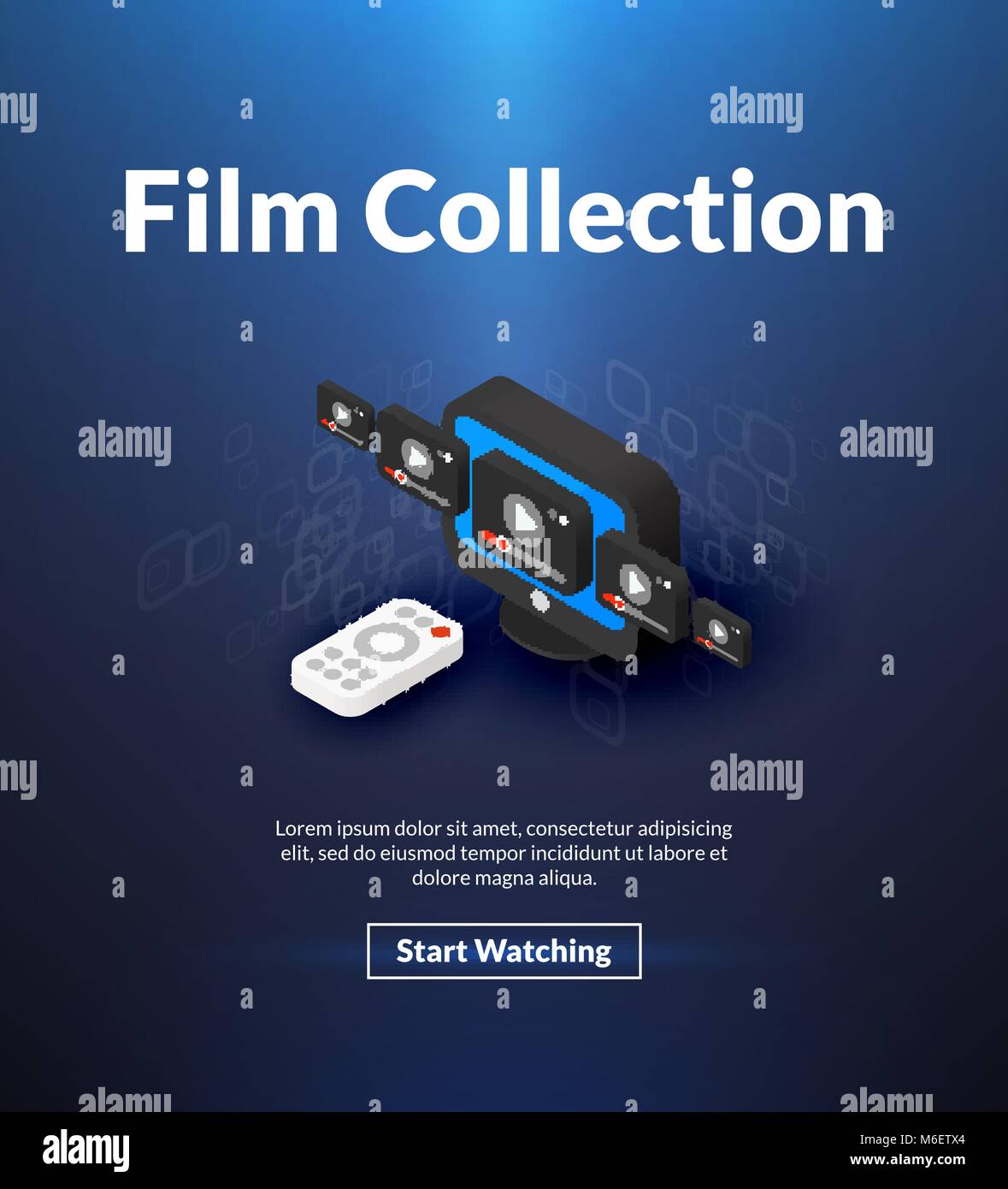 Film collection poster of isometric color design Stock Vector Image ...