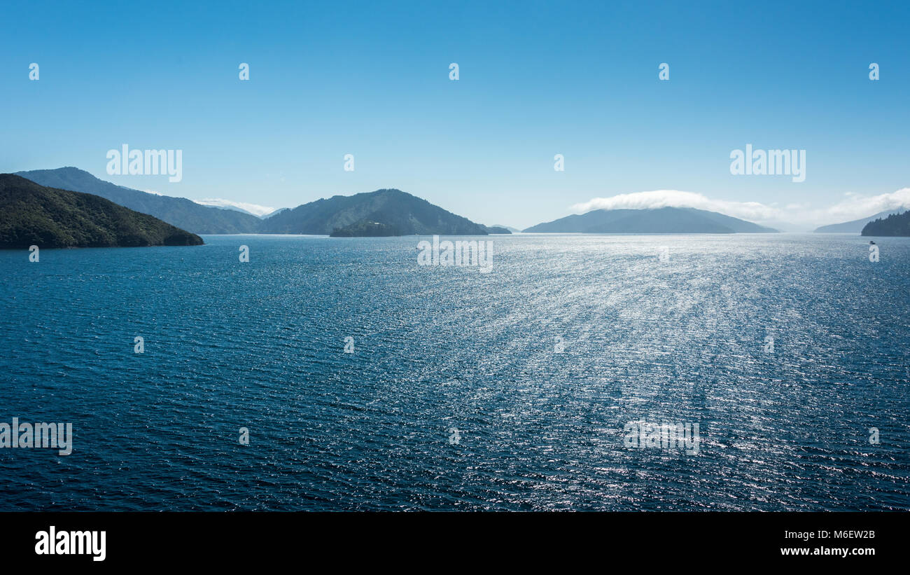 Interislander Ferry Crossing, Cook Straight, New Zealand Stock Photo ...