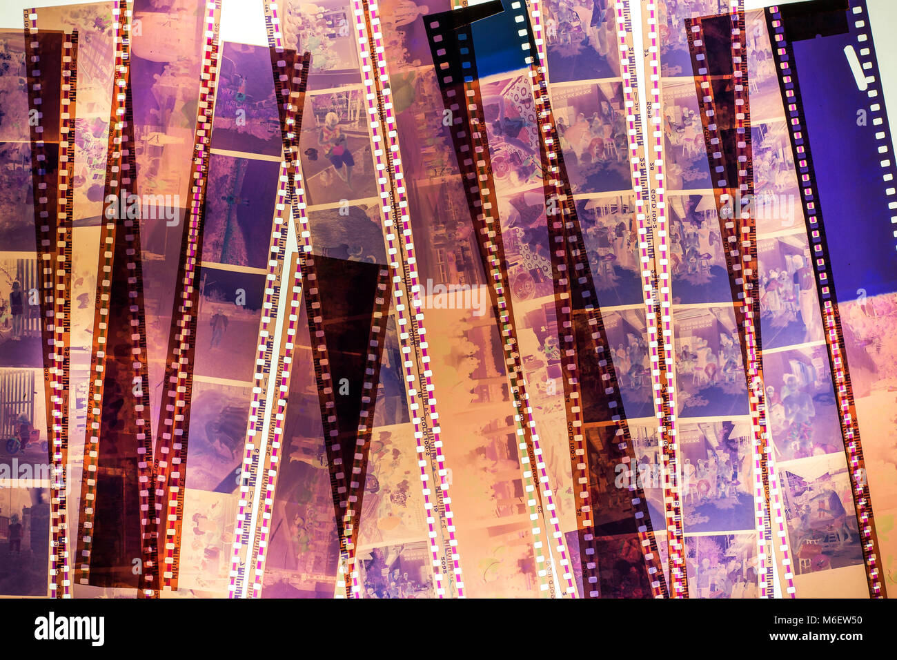 Stack of old films on the light background Stock Photo - Alamy