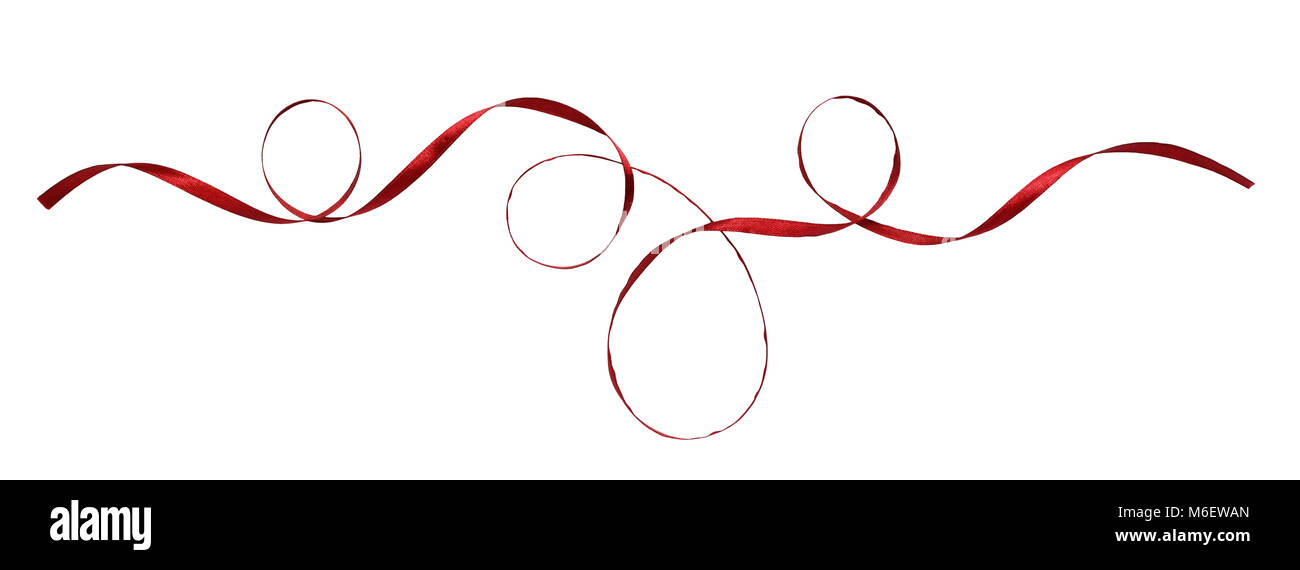 Red silk ribbon loops isolated on white Stock Photo - Alamy