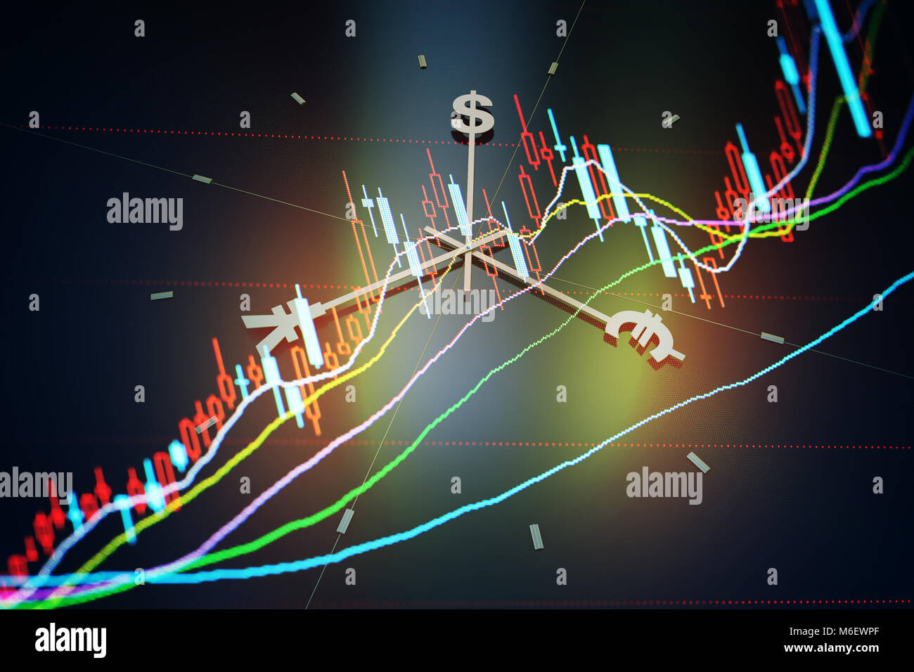 Financial stock market statistics chart, time is money, financial ...