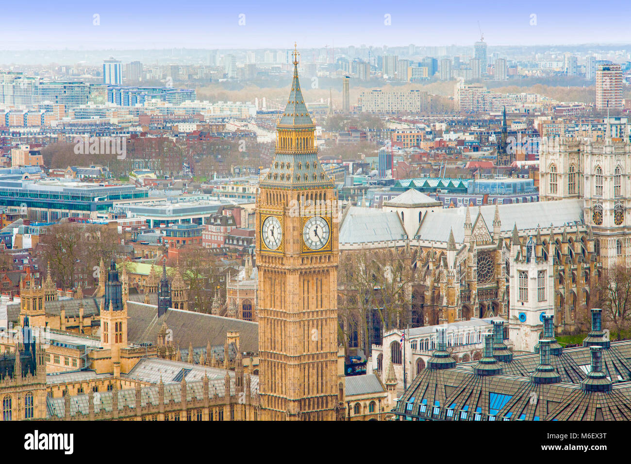 Big Ben in London City. Aerial view Stock Photo - Alamy