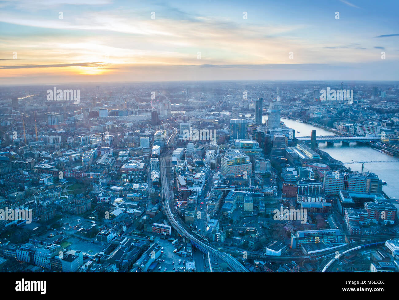 beautiful sunset scene in London city skyline Stock Photo - Alamy