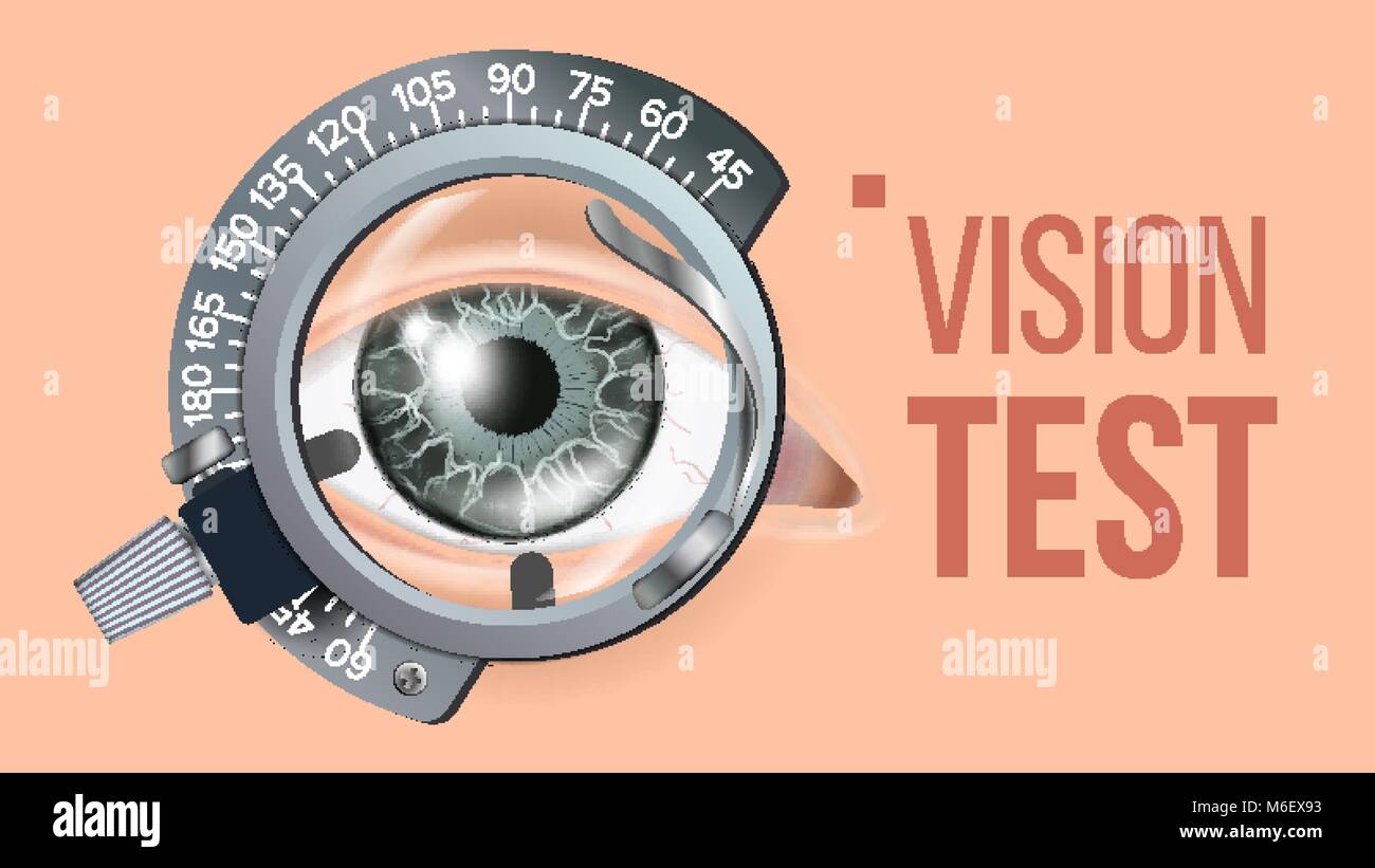 Eye Test Banner Vector. Vision Correction. Optometrist Check. Trail ...