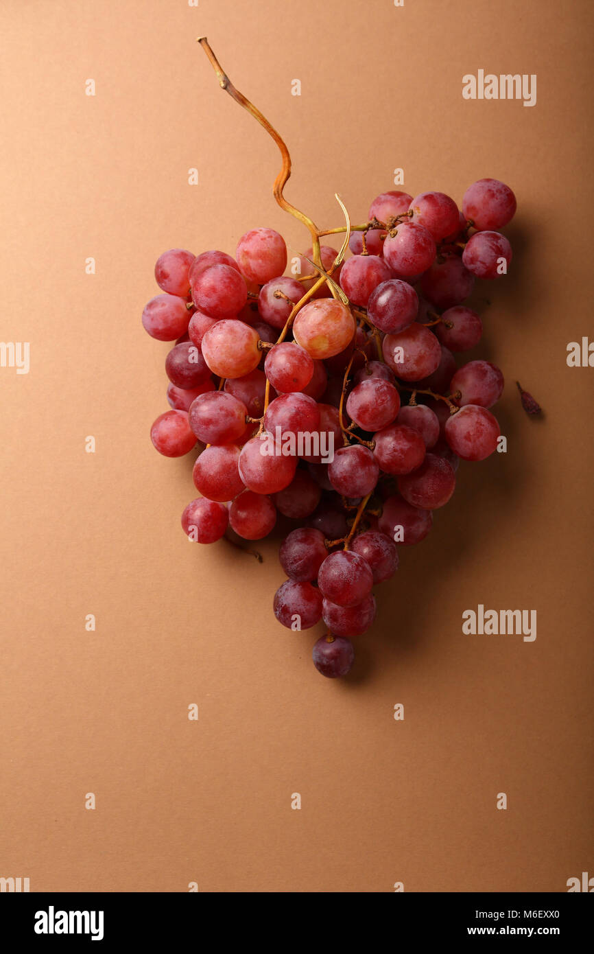 One branch of grapes, food flat lay Stock Photo - Alamy