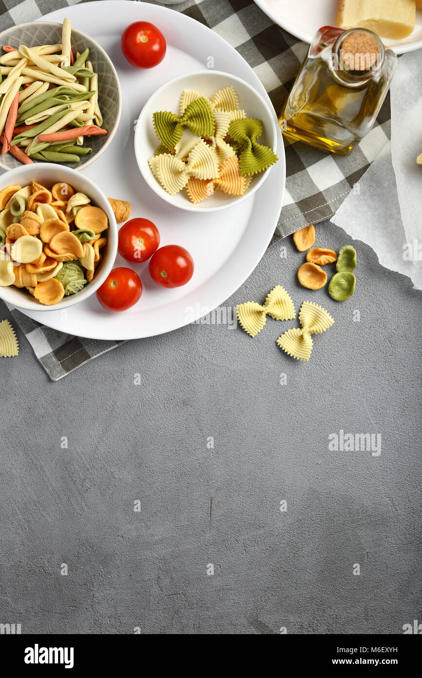 Pasta food background, above Stock Photo - Alamy