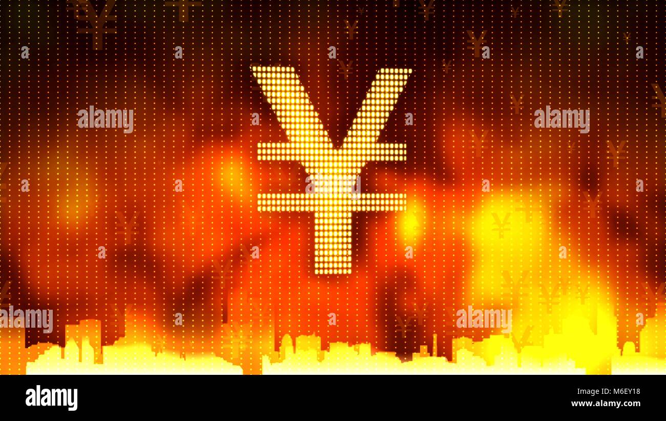 Japanese yen on fiery background, gold and currency reserves, financial ...
