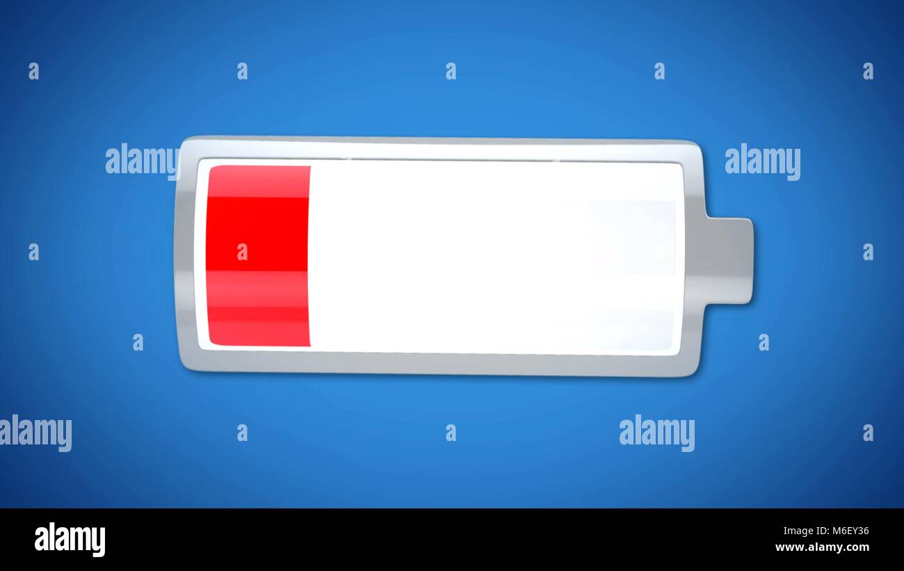 Deeply discharged phone battery, red warning, short-lived electronic ...