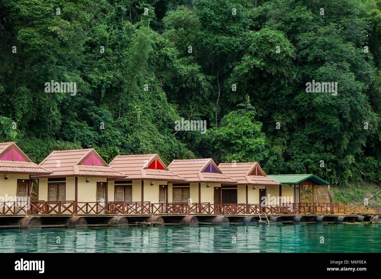 Floating bungalows inside the Khao Sok National Park in southern ...