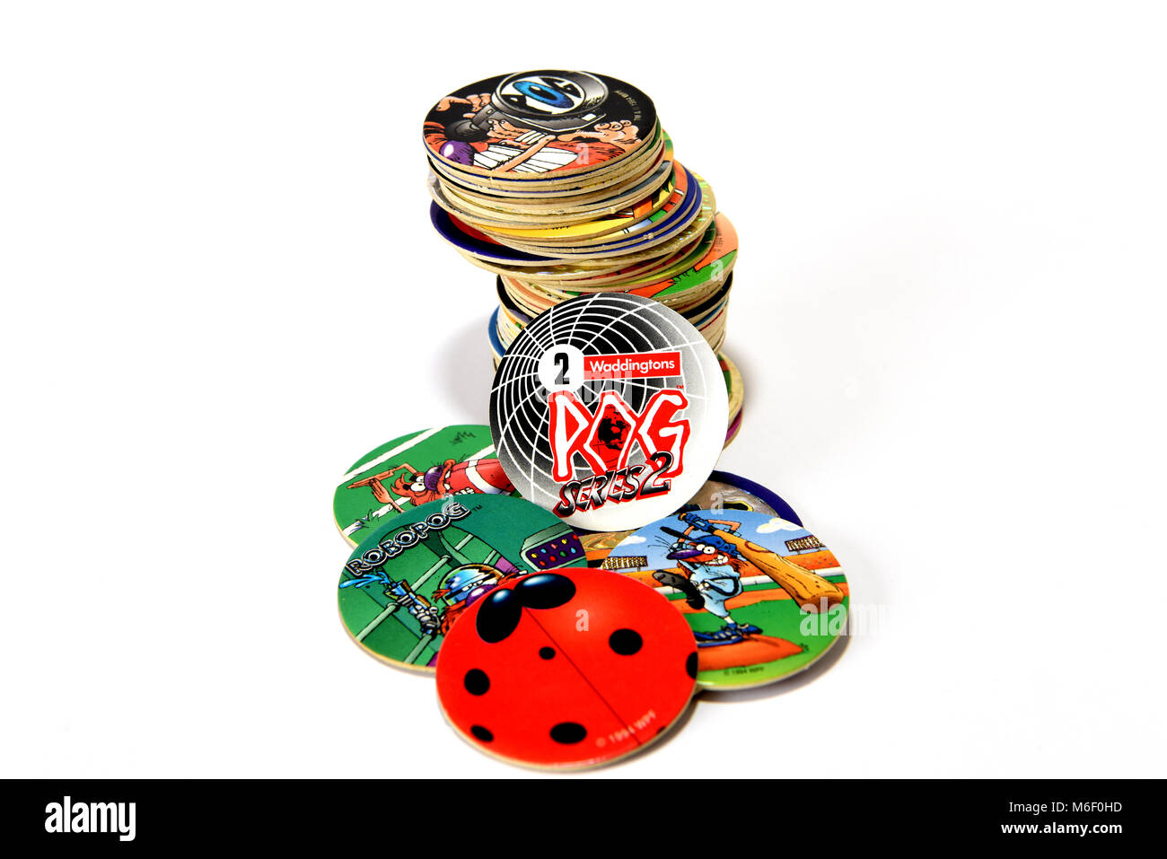 Collection of the Mid 90’s game of Pog’s Stock Photo - Alamy
