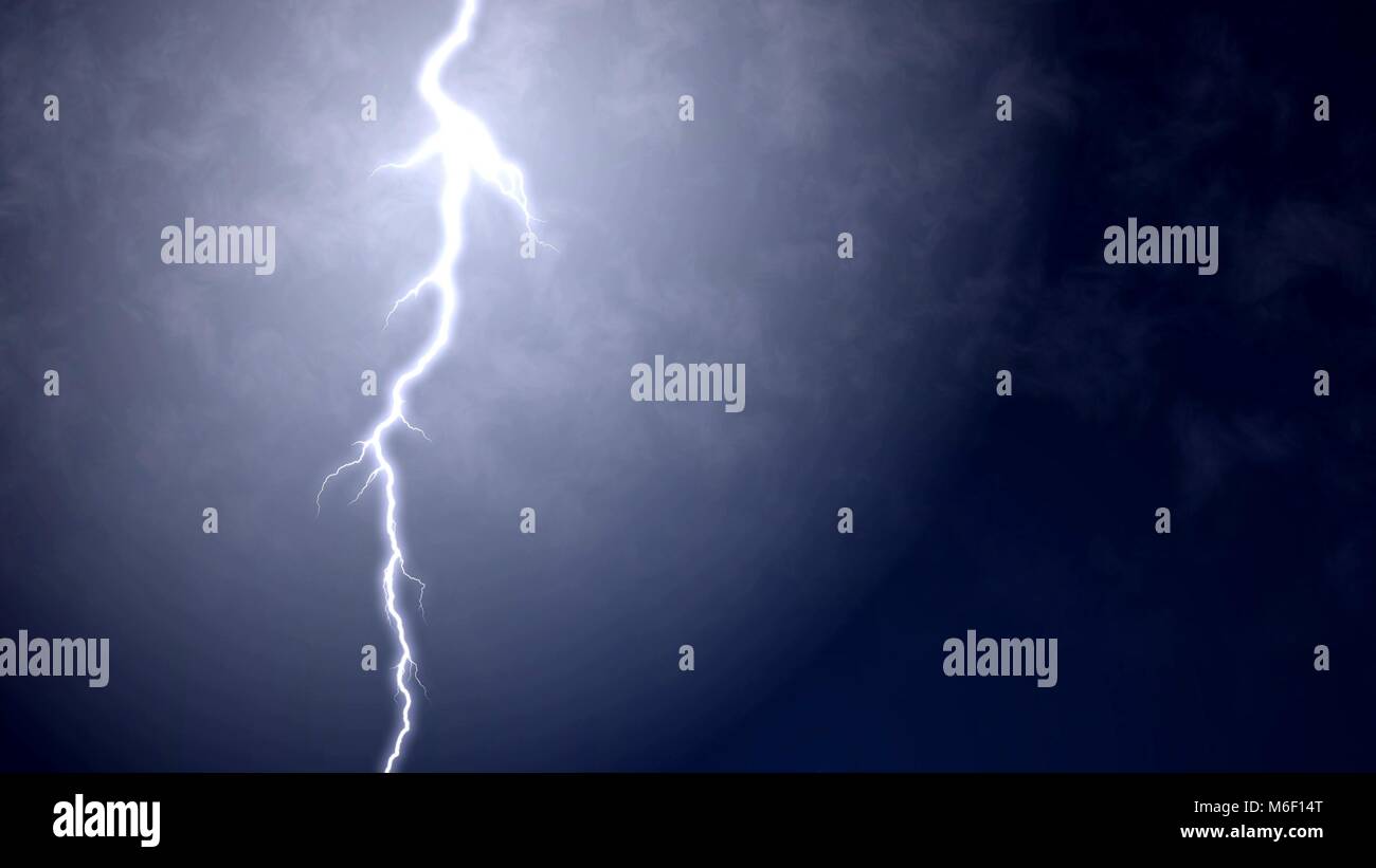 Dark thunderstorm clouds illuminated by lightning bolts, thunder time ...