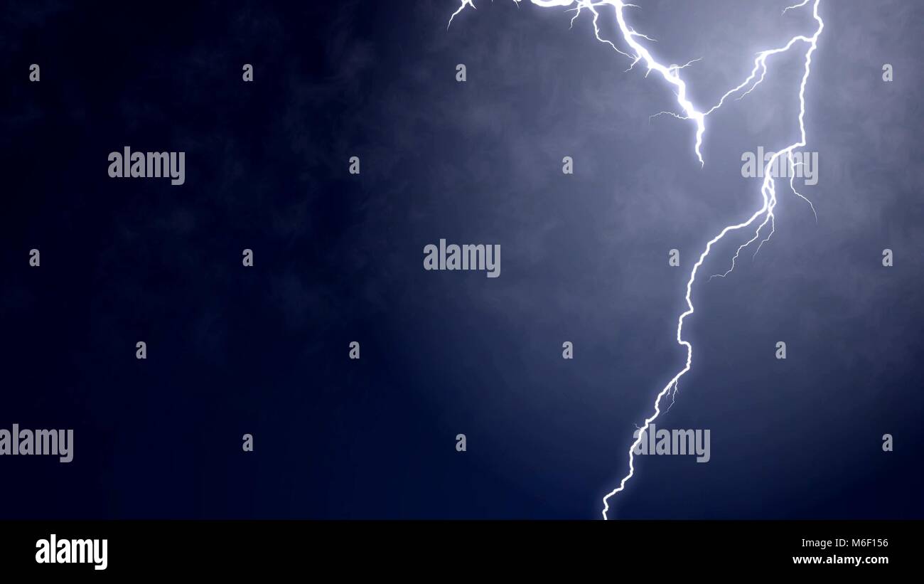 Summer lightning striking down, natural phenomenon in action ...