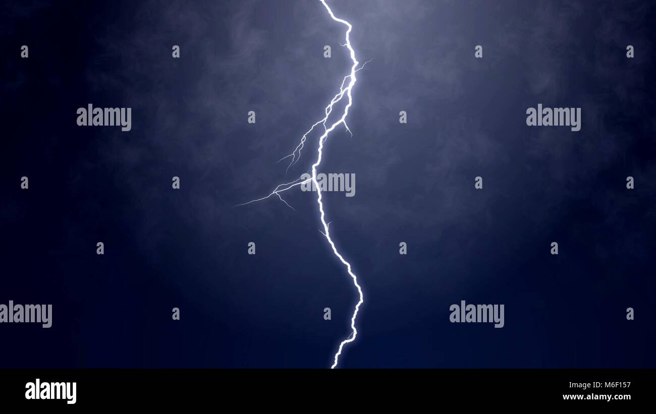 Fantastic view of electric firebolt flashing down towards the ground ...