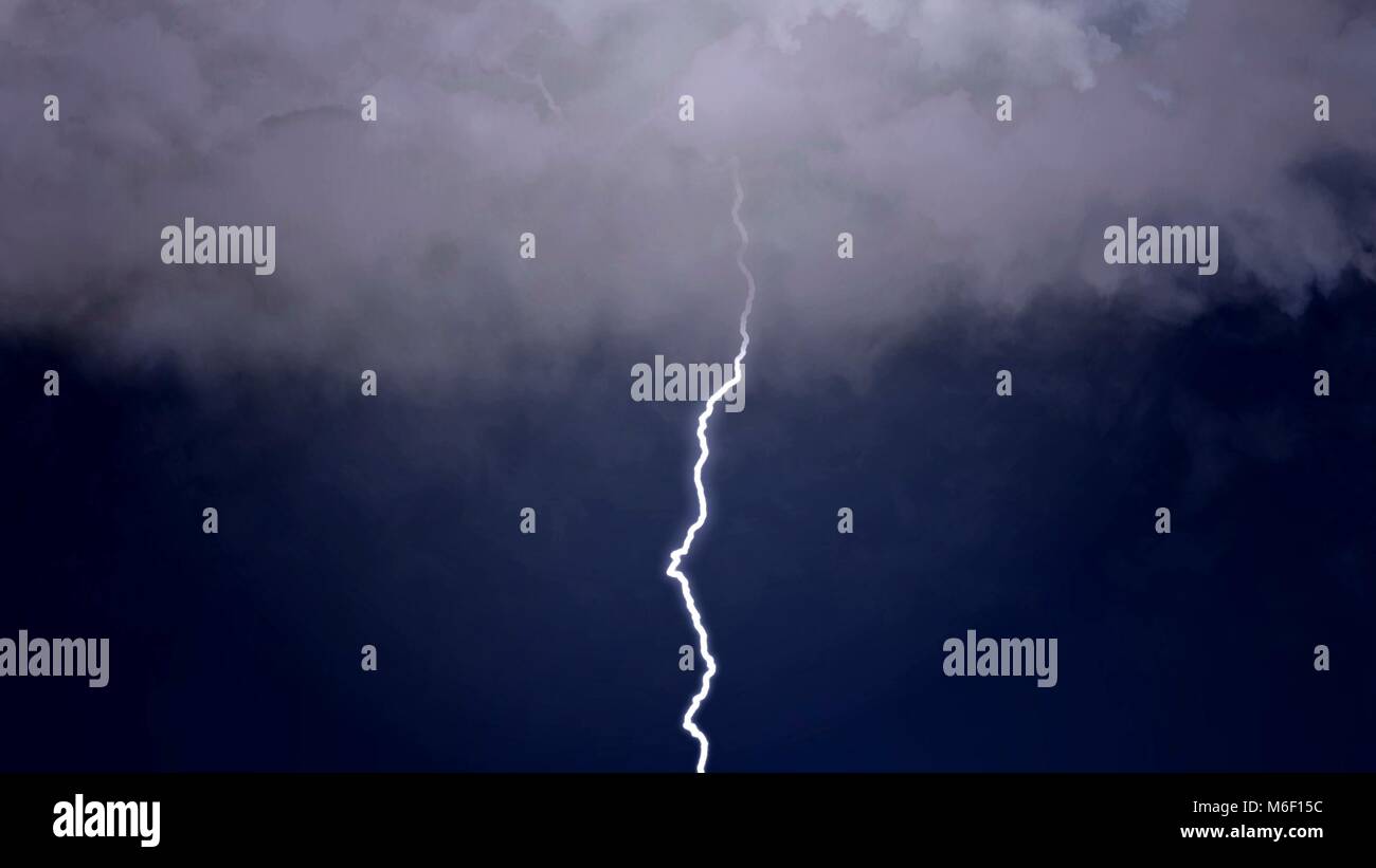 Destructive power of nature, beautiful lightning in the night sky ...