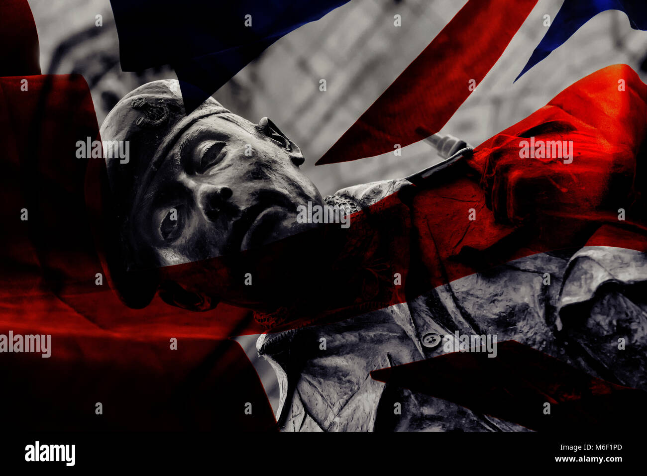 Infantry Soldier and Union Jack Overlay Stock Photo - Alamy