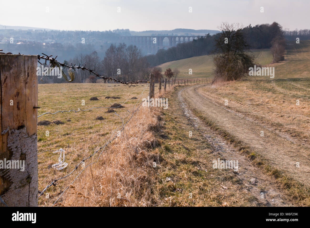 View of the largest brick bridge in the world, the Goetzschtalbrücke in ...