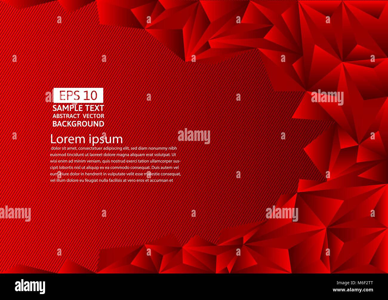 Red Polygon Abstract Vector Background With Copy Space Vector