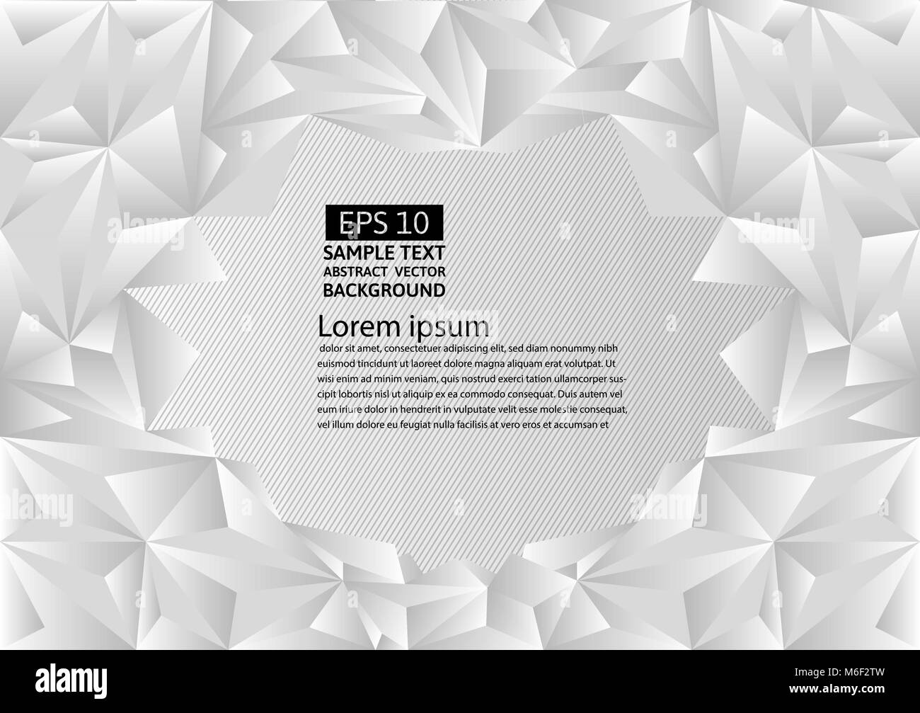 White and gray polygon abstract vector background with copy space ...