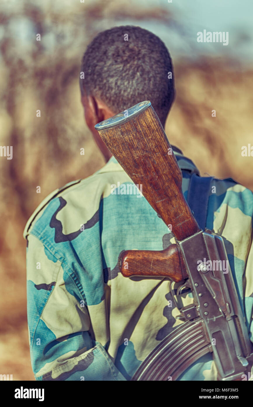 africa in the land of ethiopia a black soldier and his gun looking the ...