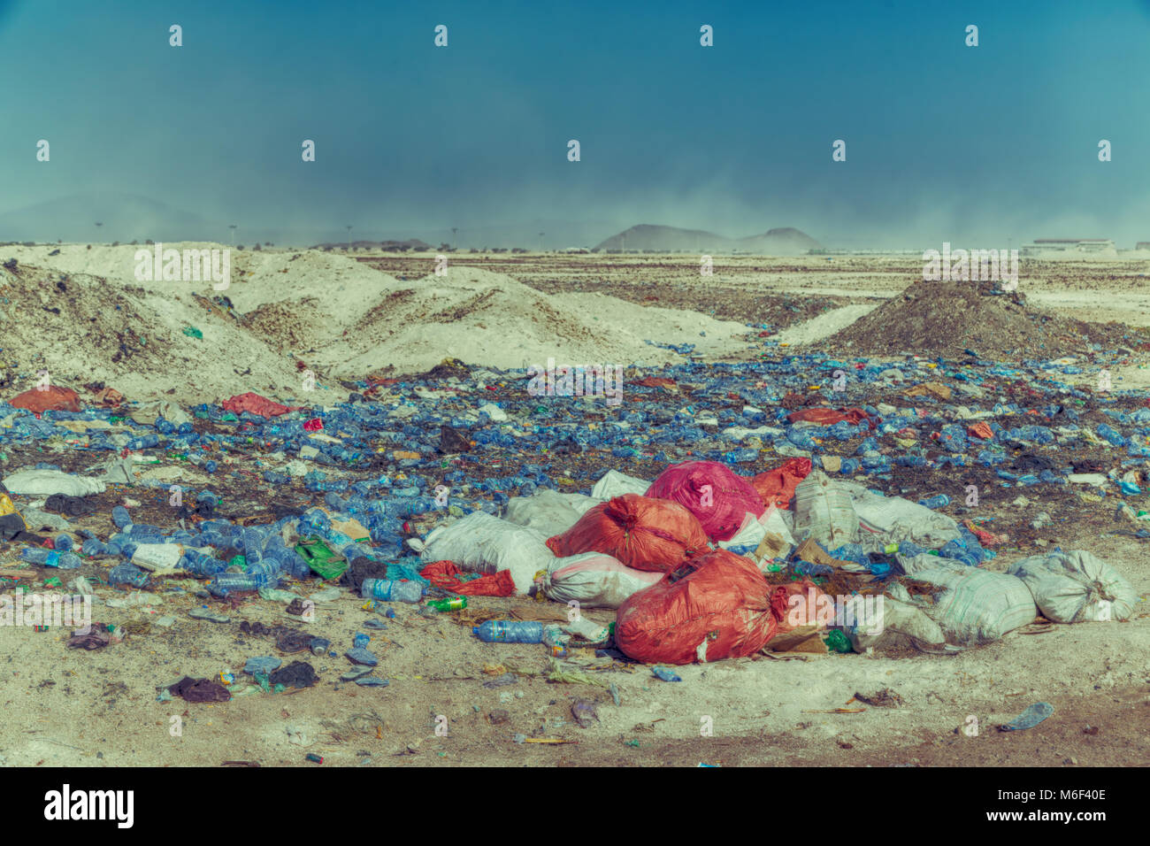 in ethiopia africa the discard garbage and plastic bottle near the city ...