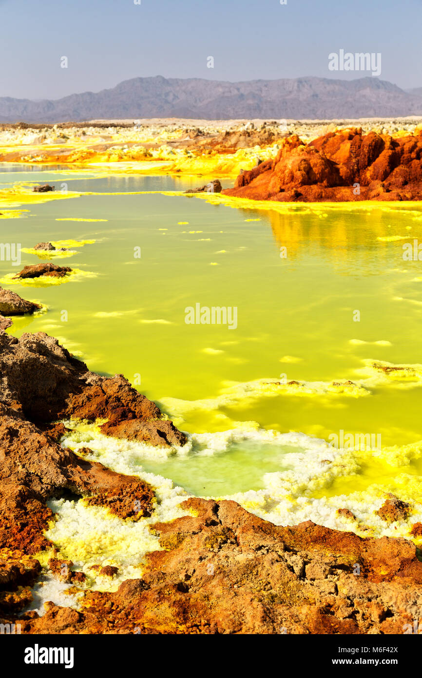 in danakil ethiopia africa the volcanic depression of dallol lake and ...