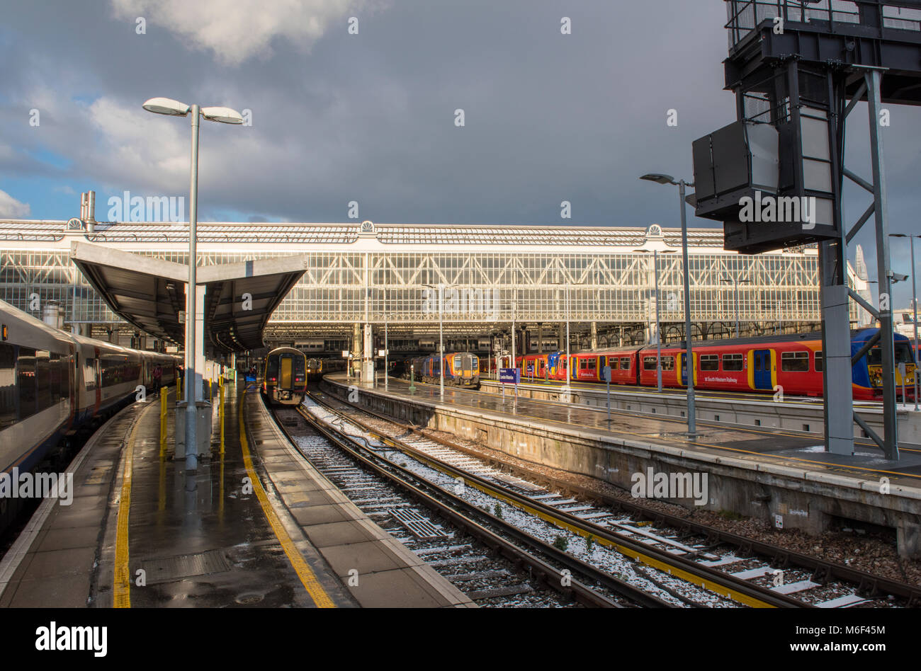 london waterloo railway station mainline terminal for commuters ...