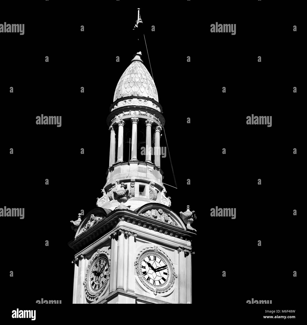 in australia sydney the antique clock tower in the sky Stock Photo - Alamy