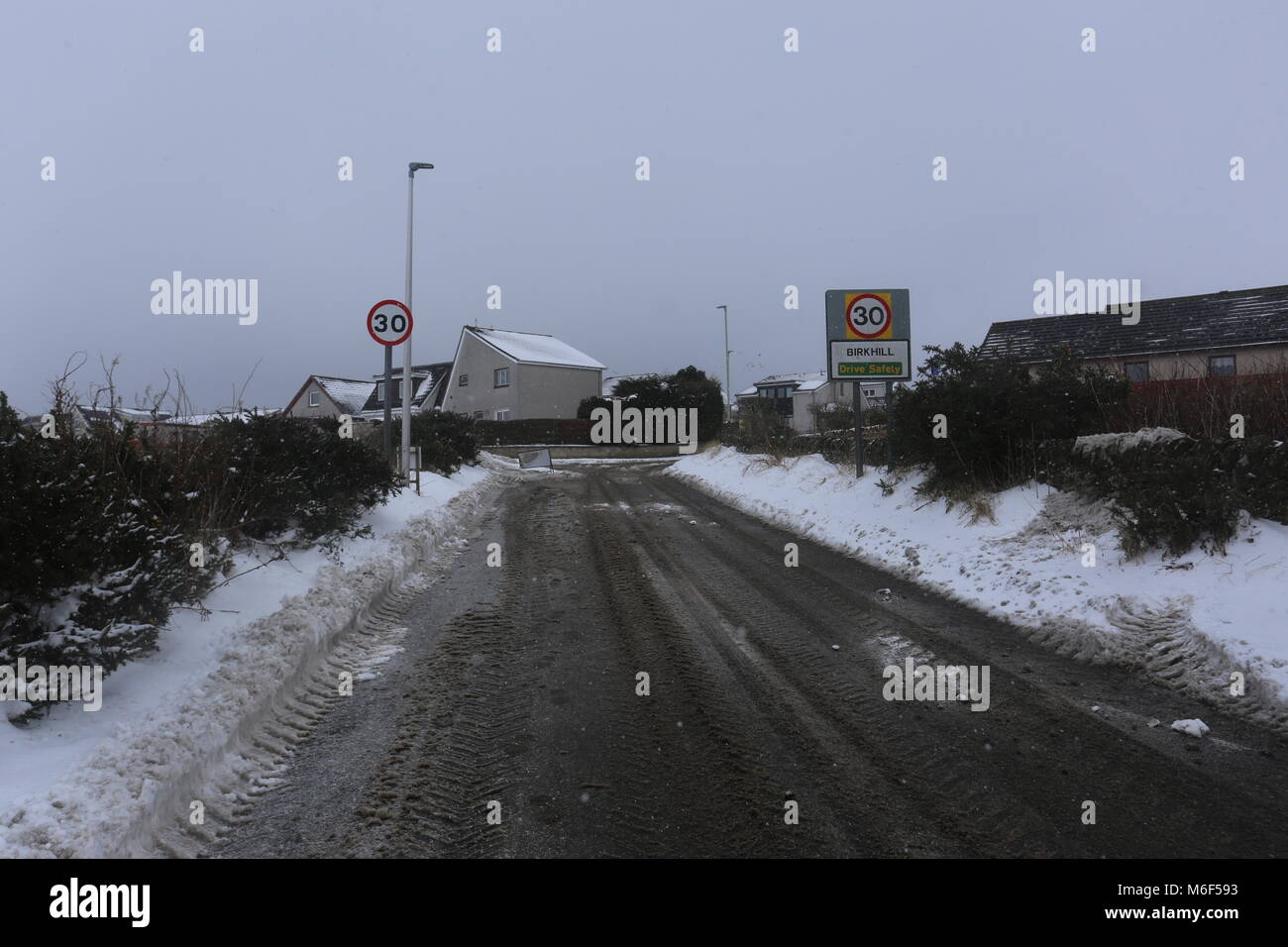 Birkhill sign in winter Angus Scotland March 2018 Stock Photo - Alamy