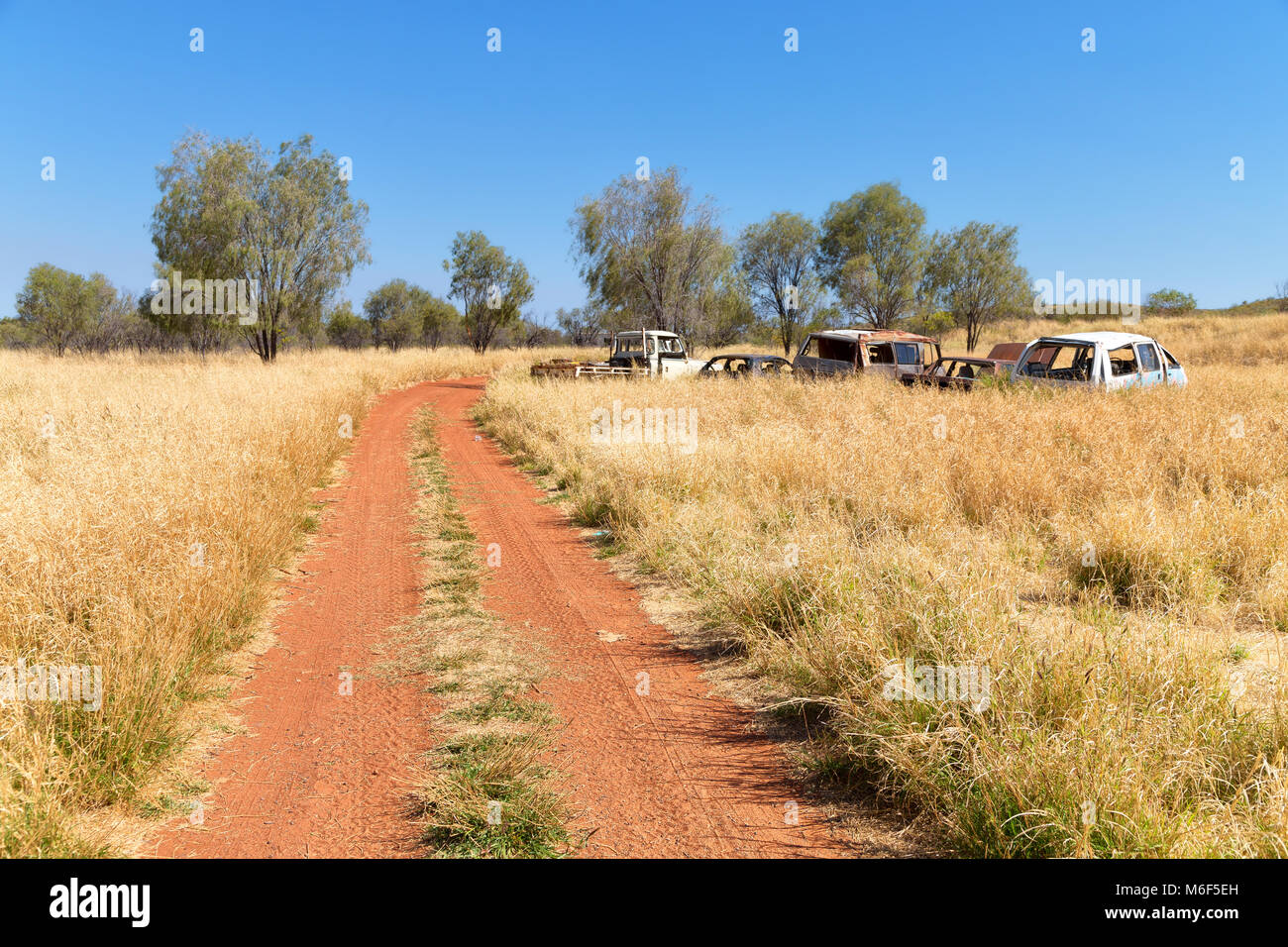 in australia in the outback old abandoned vintage rusty car Stock Photo ...
