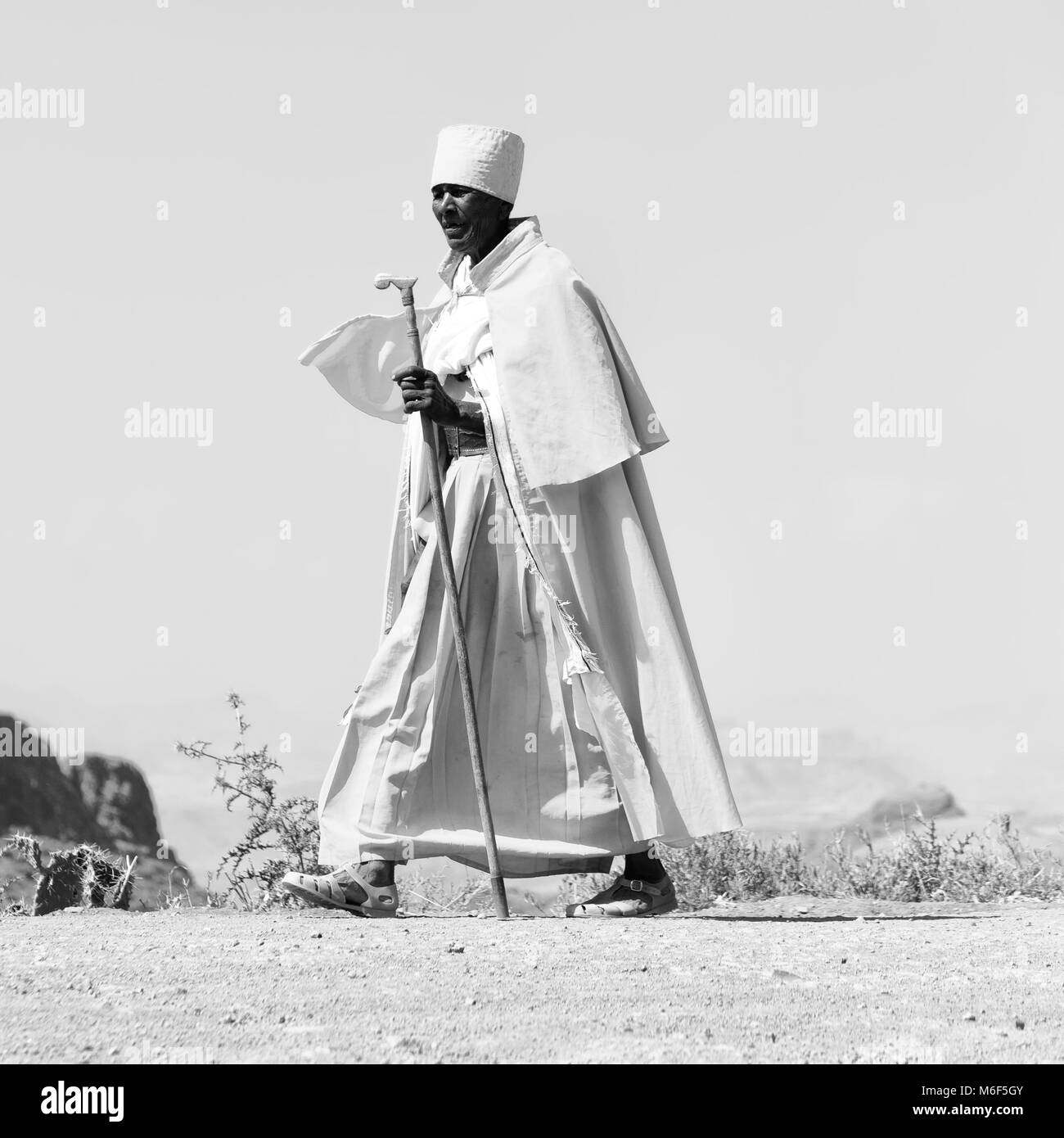 Orthodox priest in lalibela Black and White Stock Photos & Images - Alamy