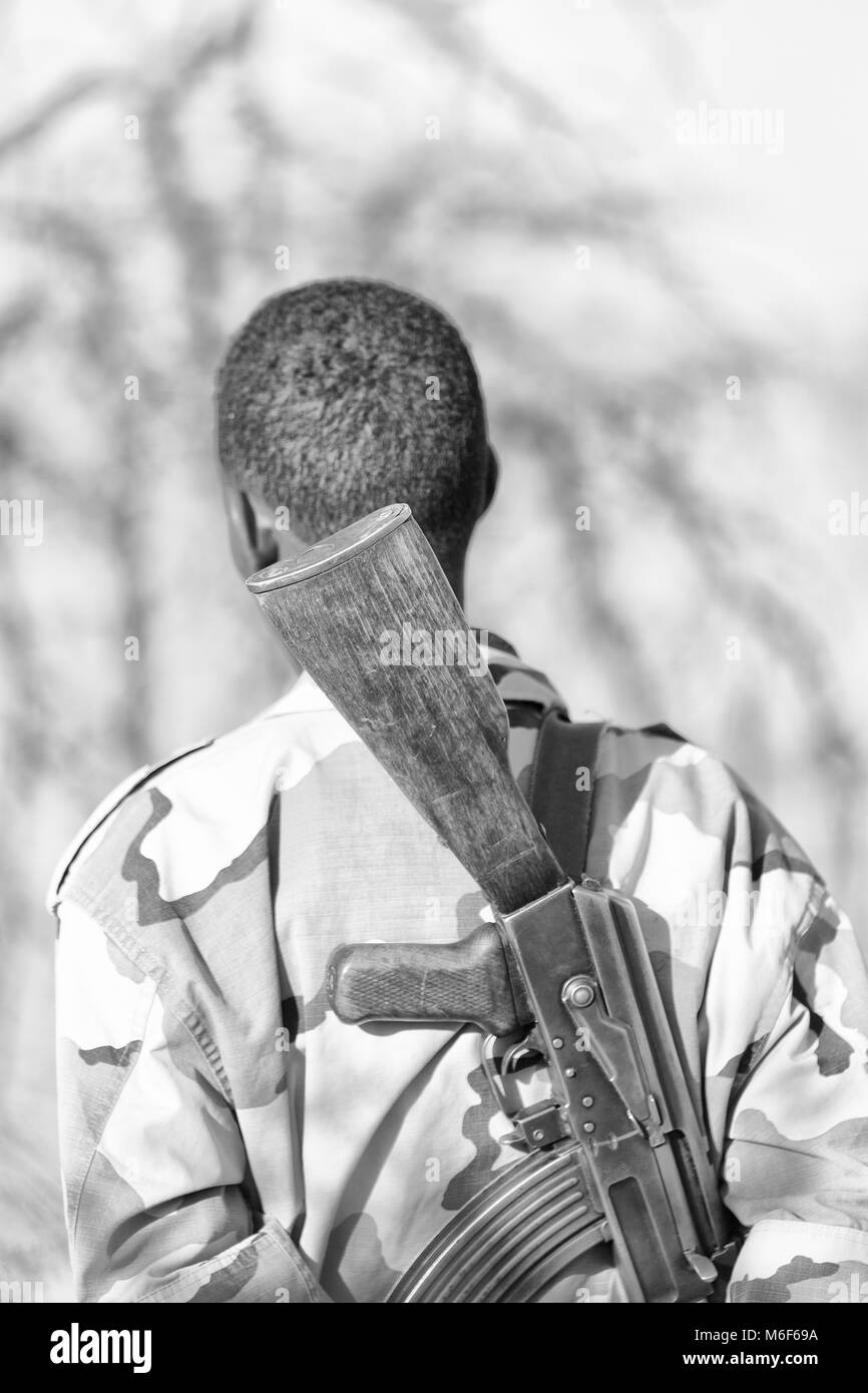 africa in the land of ethiopia a black soldier and his gun looking the ...