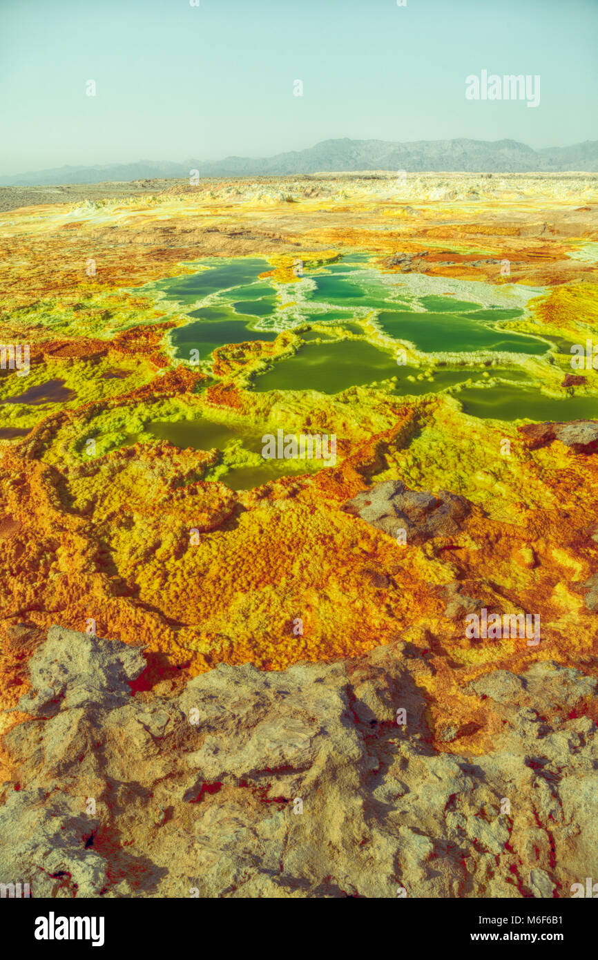 in danakil ethiopia africa the volcanic depression of dallol lake and ...