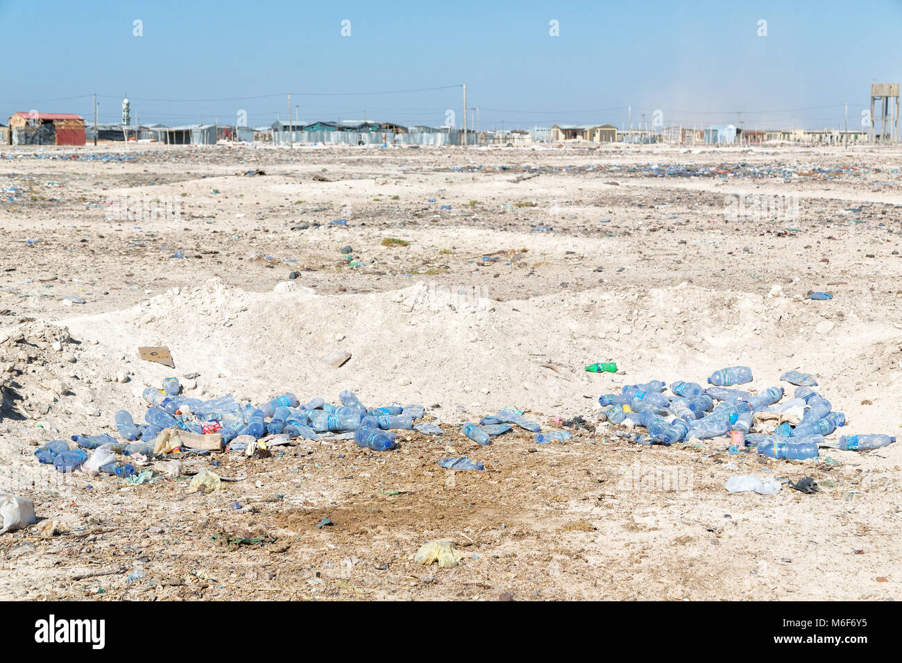 in ethiopia africa the discard garbage and plastic bottle near the city ...