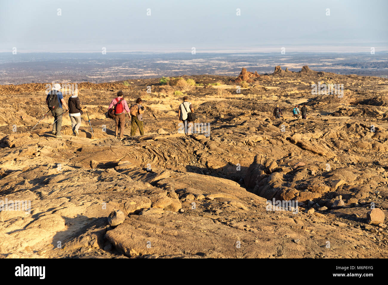 in danakil ethiopia africa the old backpacker people walking in the ...