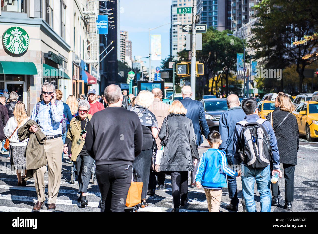 New York City, USA - October 28, 2017: Midtown Manhattan with crowd ...