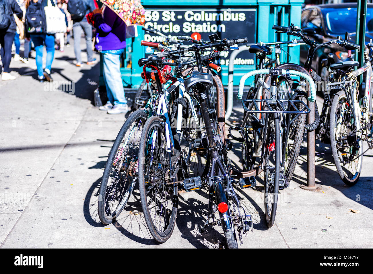 New York City, USA - October 28, 2017: Midtown Manhattan with pile ...