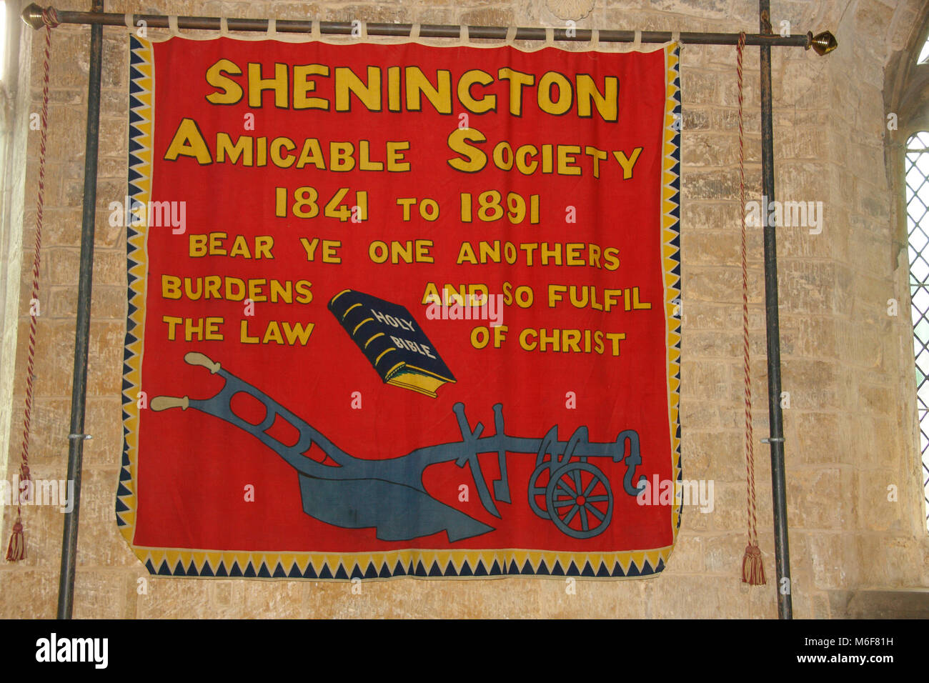 A banner inside Shenington Church, Exfordshire Stock Photo - Alamy