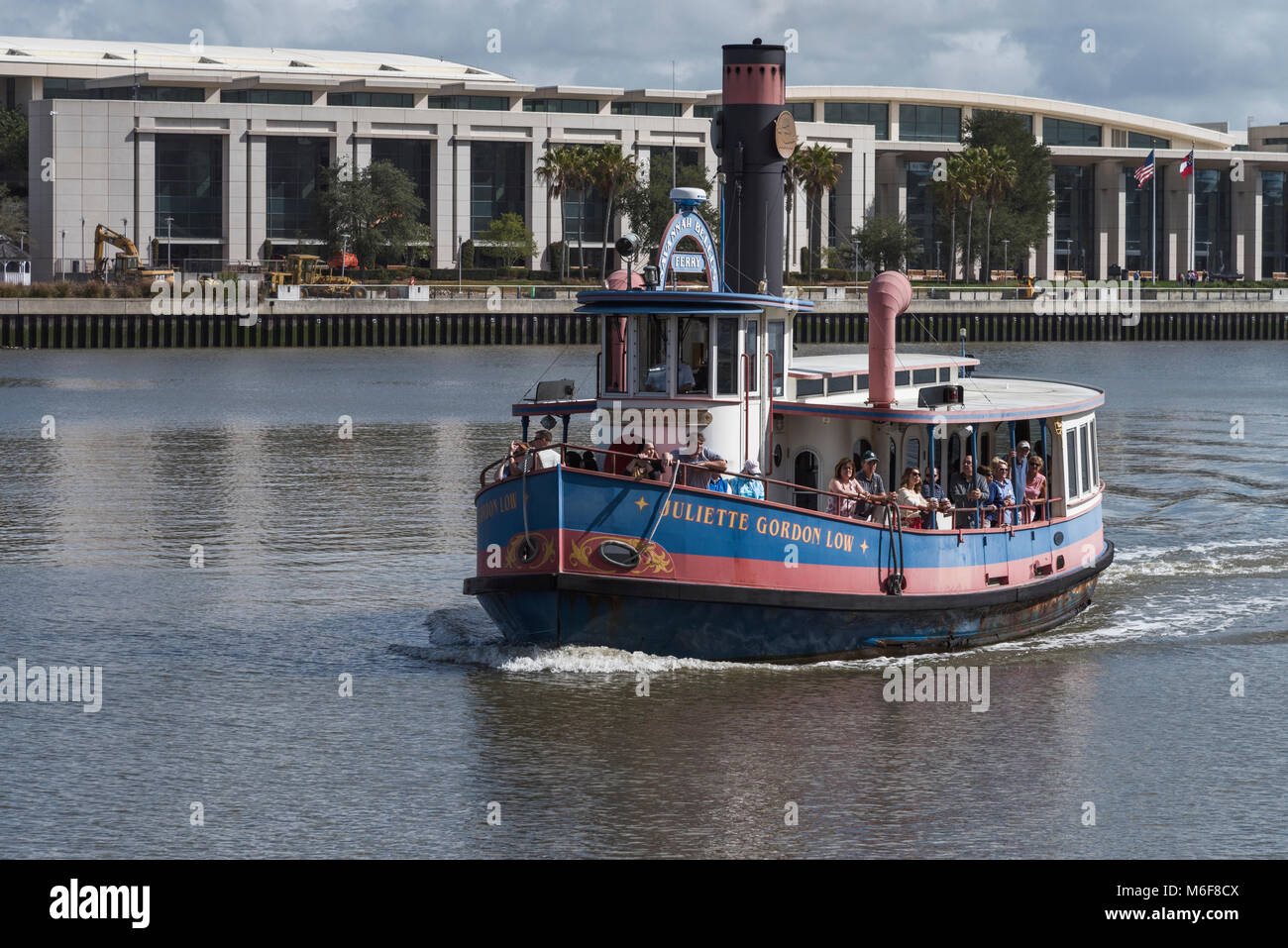 Savannah Belles Ferry as seen from River Street in Sanvannah Georgia ...