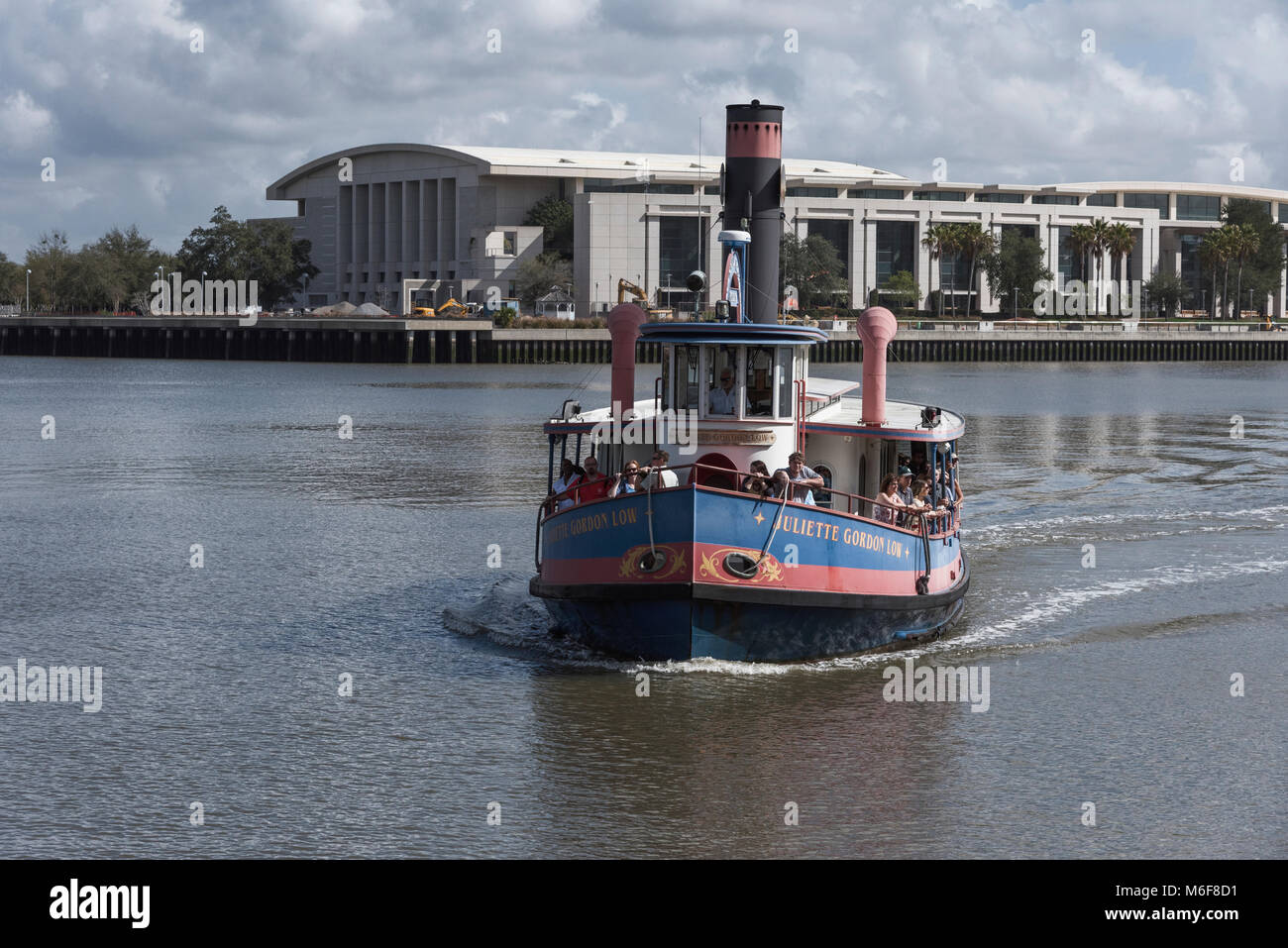 Savannah Belles Ferry as seen from River Street in Sanvannah Georgia ...