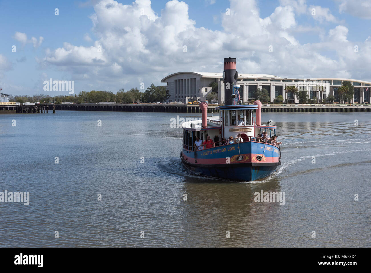 Savannah Belles Ferry as seen from River Street in Sanvannah Georgia ...