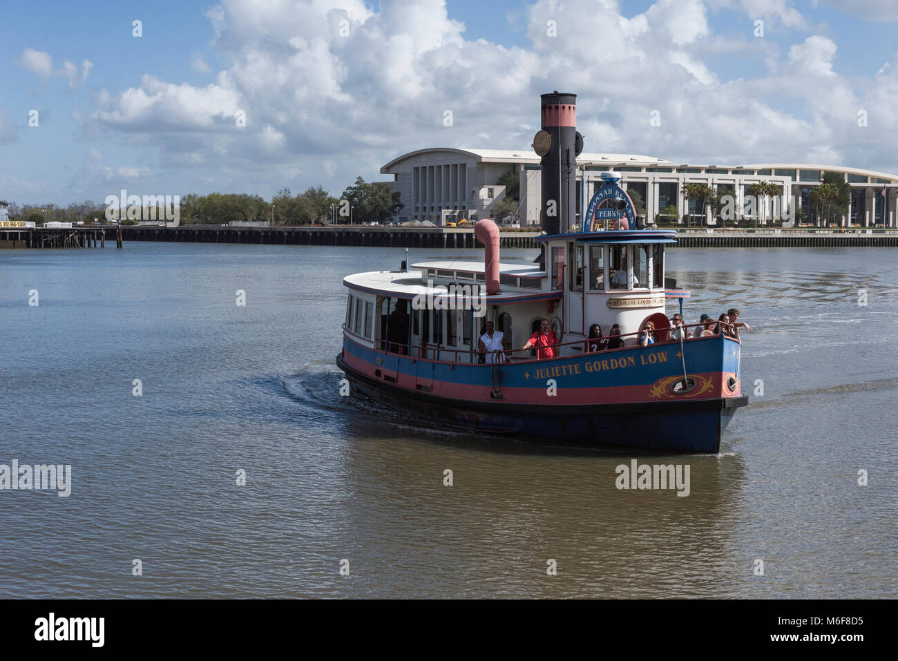 Savannah Belles Ferry as seen from River Street in Sanvannah Georgia ...